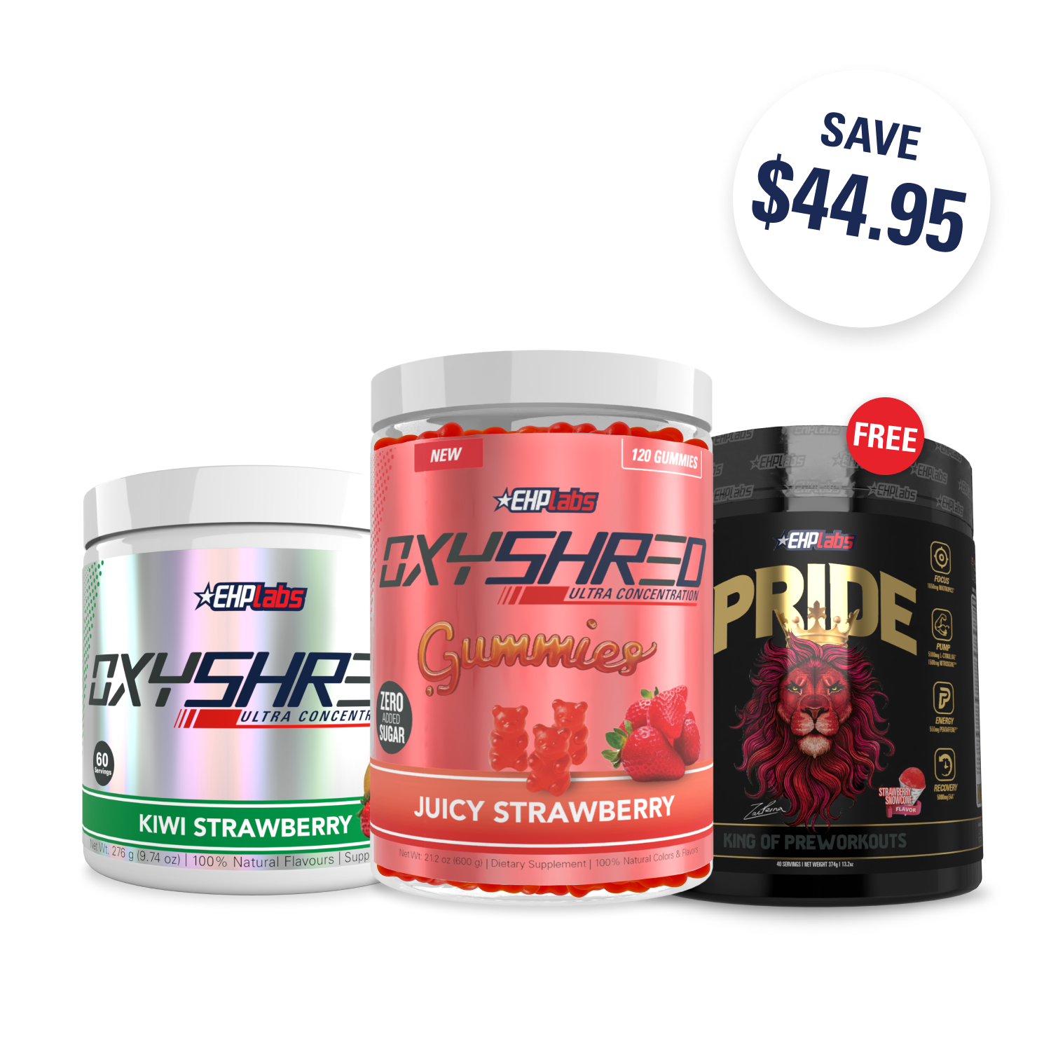 Buy OxyShred Twin Pack + FREE Pride Pre-Workout Stack by EHPlabs online - EHPlabs